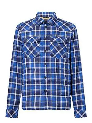 Moncler Gelt Checked Padded Woven Overshirt - Medium Blue