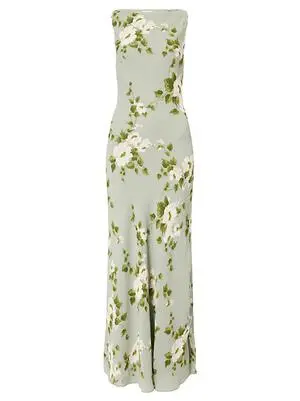 REFORMATION Prescott Floral-print Georgette Maxi Dress - Greenery