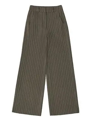 RO&ZO Pinstripe Tailored Stretch-woven Trousers - Olive