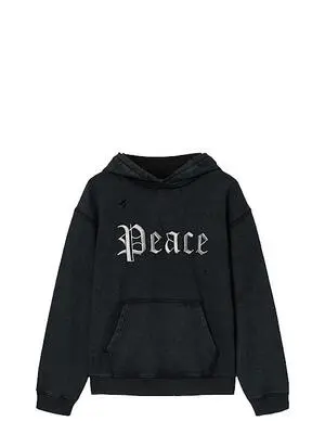 ALLSAINTS Utopia Faded-wash Cotton-jersey Hoody - Washed Black