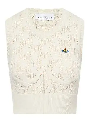 VIVIENNE WESTWOOD Ella Knitted Cotton Top - Cream