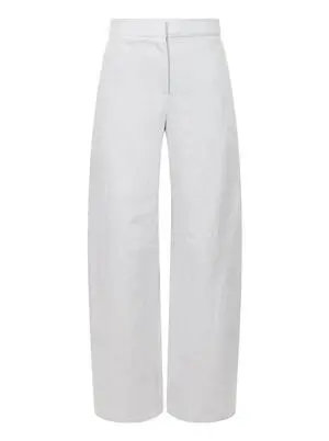 SAMSOE SAMSOE Saroko Wide-leg Cotton And Linen-blend Trousers - Gray Dawn Mel