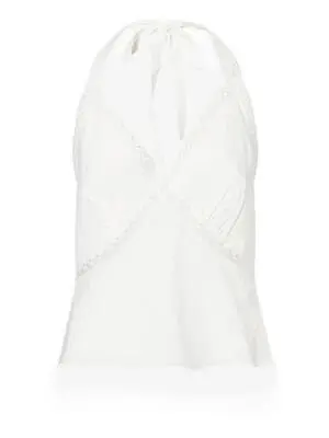 REFORMATION Monica Halterneck Cotton-blend Top - White