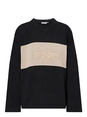 SISTERS & SEEKERS Panel Knit Cotton-blend Jumper - Black