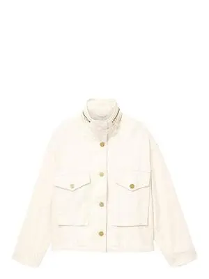 ALLSAINTS Funnel-neck Denim Jacket - Ecru White