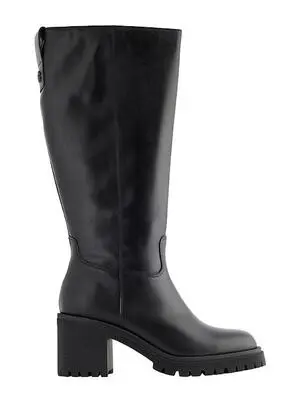 Carvela Mega Leather Heeled Knee-high Boots - Black