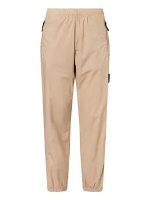 Stone Island Paracadute Brand-badge Cotton Jogging Bottoms - Desert