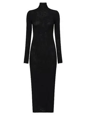 Givenchy Floral-Lace Knitted Maxi Dress With Open Back Black