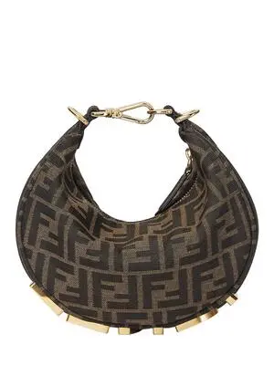 Fendi Graphy Mini Hobo Bag - Brown