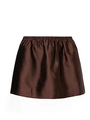 REFORMATION Elva Woven Mini Skirt - Cafe