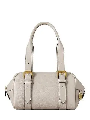 Mulberry Small Leather Boston Tote Bag - Chalk