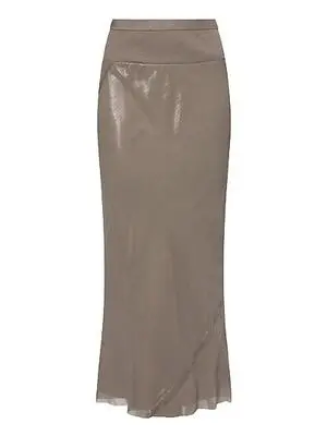 Rick Owens Bias-cut Silk Midi Skirt - Dust