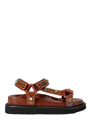 Kurt Geiger Orson Leather Sandals - Brown/oth