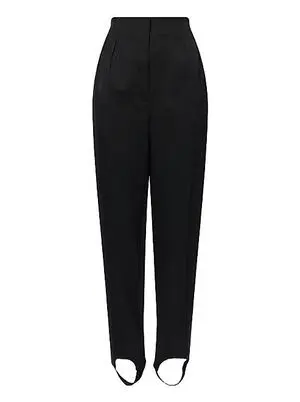 MUGLER Satin-stripe Stirrup Wool Trousers - Black