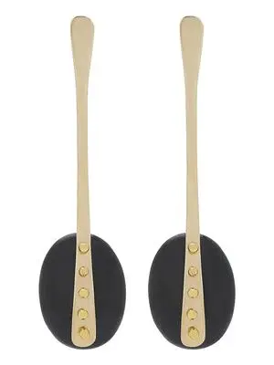 LISA EISNER Jade Teardrop Earring - Black