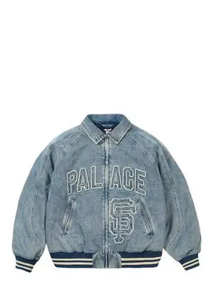 PALACE San Francisco Giants Denim Varsity Jacket - Stone Wash