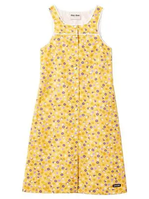 Miu Miu Poplin Dress - Yellow/purple