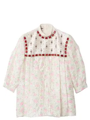 MIU MIU Cloqué Mini-Dress With Crystals