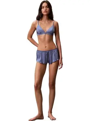 Calvin Klein Signature Satin Tap Short - Blue Tulip