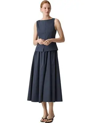 Theory Fit-and-flare Maxi Dress - Faded Navy