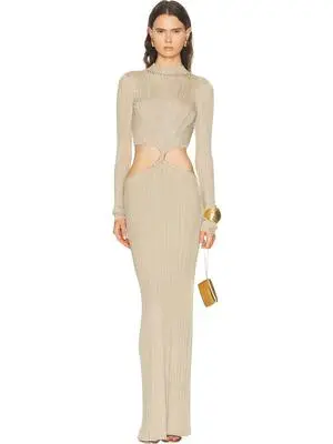 SAME Metallic Twist Maxi Dress - Gold