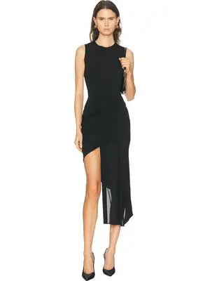 Helmut Lang Twist Drape Dress - Black