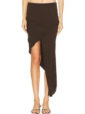 Helmut Lang Twist Drape Skirt - Bistre