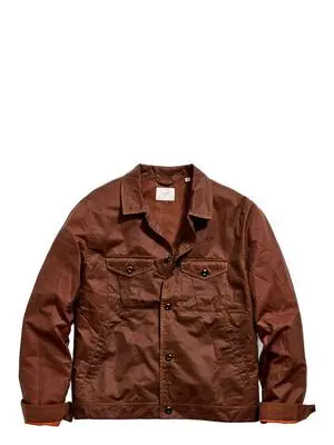 Billy Reid Waxed Herringbone Jacket - Burnt Umber