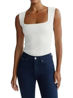 DL1961 Ribbed Square Neck Tank