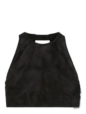 Max Mara Silk Fil Coupé Jacquard Crop Top - Black