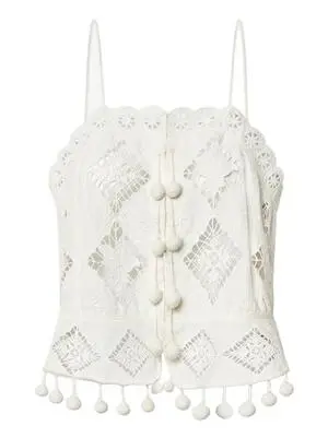Isabel Marant Nelssy Broderie Anglaise Tank Top - White