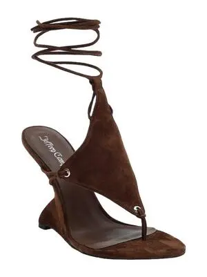 Jeffrey Campbell Pachouli Wedge Sandal - Espresso Suede