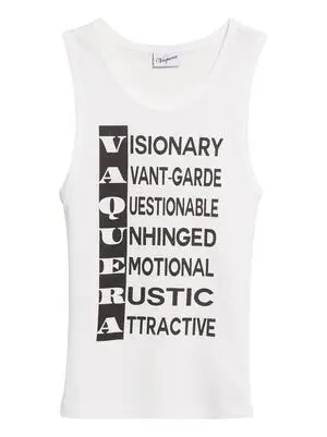 Vaquera Anagram Logo Graphic Tank - White