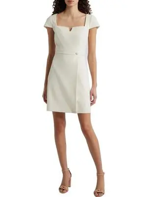 Vince Camuto Notch Neck Crepe Dress - Stone