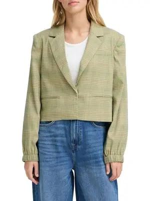 ICHI ICHI Joli Crop Plaid Blazer