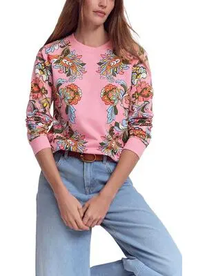 BODEN Floral Print Cotton Sweatshirt