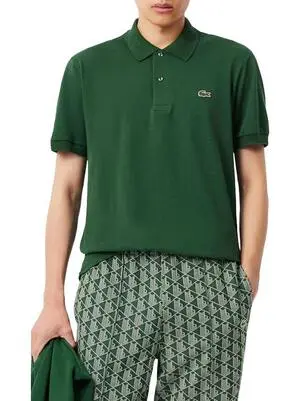 Lacoste Essentials Classic Fit Cotton Blend Piqué Polo Green