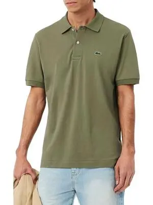 Lacoste Essentials Classic Fit Cotton Blend Piqué Polo Khaki