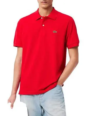 Lacoste Essentials Classic Fit Cotton Blend Piqué Polo Red