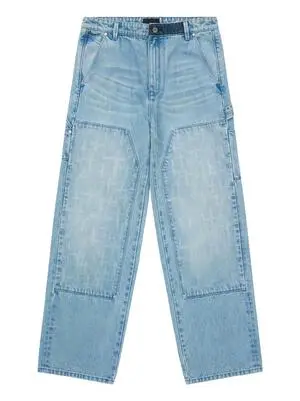 RtA Santiago Relaxed Straight-leg Carpenter Jeans - Ocean Mist Cross Cut