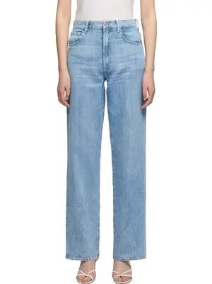 7 FOR ALL MANKIND 7 For All Mankind Stovepipe Straight-Leg Cotton And Linen Jeans