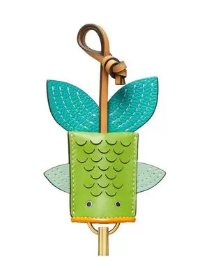 Tory Burch Fish Leather Bag Charm - Green Multi