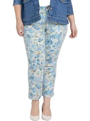 NYDJ Sheri Slim Ankle Jeans - Blue Blooms