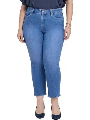 NYDJ Marilyn Blanket Stitch Ankle Straight Leg Jeans - Blue Paradise
