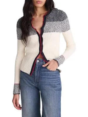 MADEWELL Stripe Bouclé Cardigan