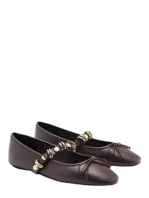 MANGO Metallic Strap Ballet Flat