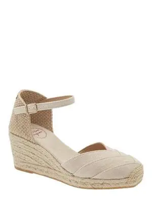 TONI PONS Clara Ankle Strap Espadrille Wedge - Sand