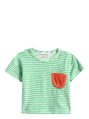 BOBO CHOSES Striped Terry Cloth T-shirt - Green