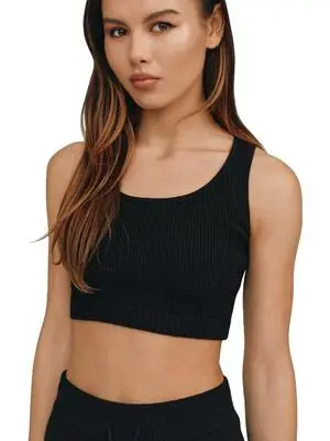 KATHRYN MCCARRON Bardot Cropped Tank - Black