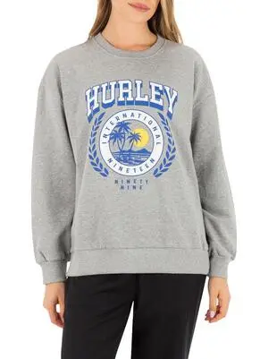 Hurley Academy Oversize Logo Sweatshirt - Grey Heather